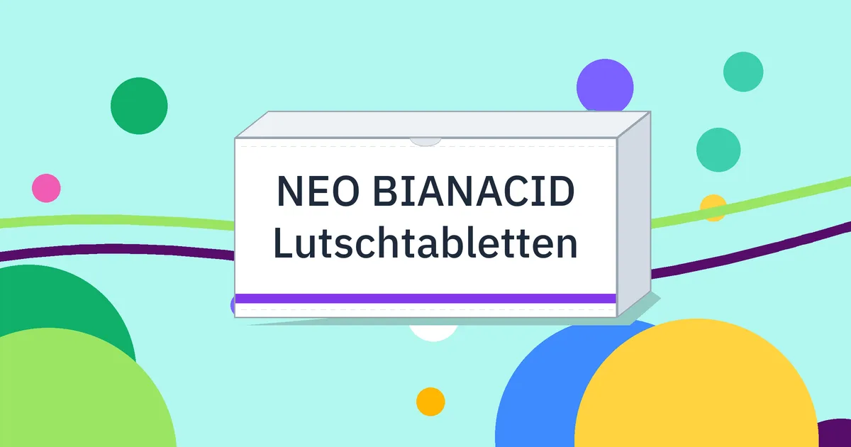 Symbolbild: Packung mit der Aufschrift NEO BIANACID Lutschtabletten (PZN 19503146) – Verfügbarkeit und Bezug in Apotheken in Frankfurt am Main