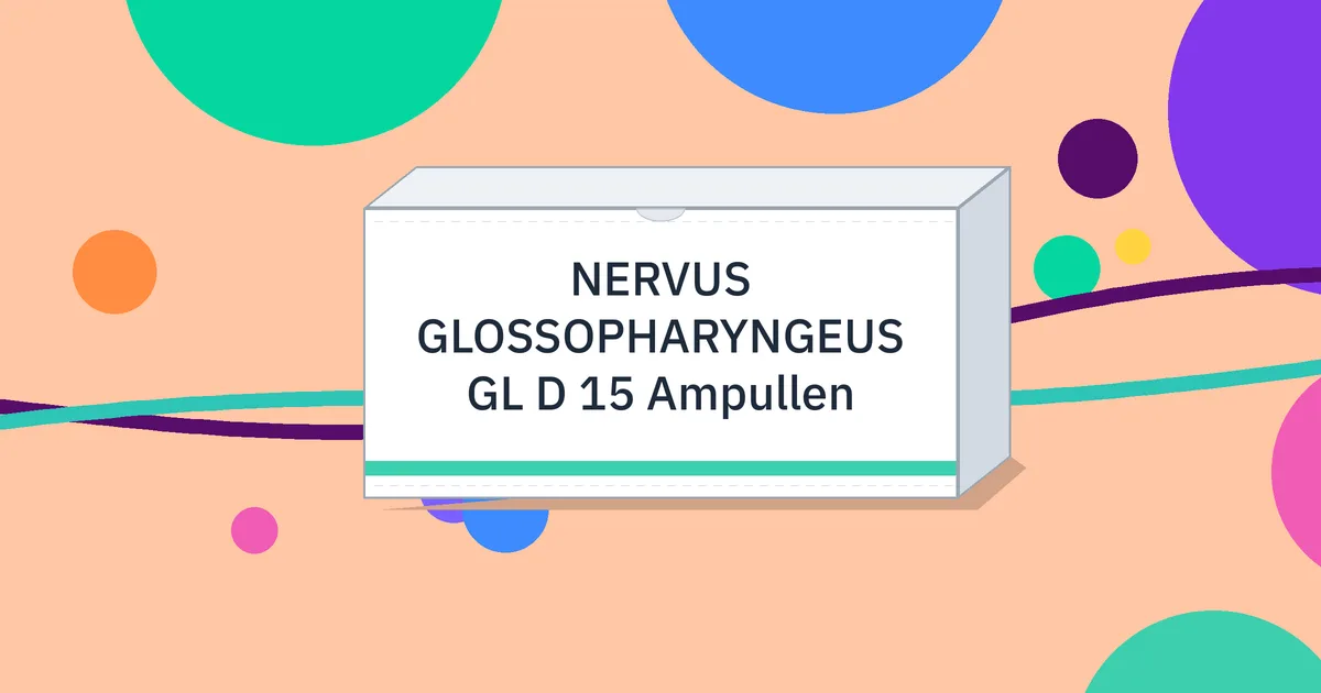 Symbolbild: Packung mit der Aufschrift NERVUS GLOSSOPHARYNGEUS GL D 15 Ampullen (PZN 02939477) – Verfügbarkeit und Bezug in Apotheken in Frankfurt am Main
