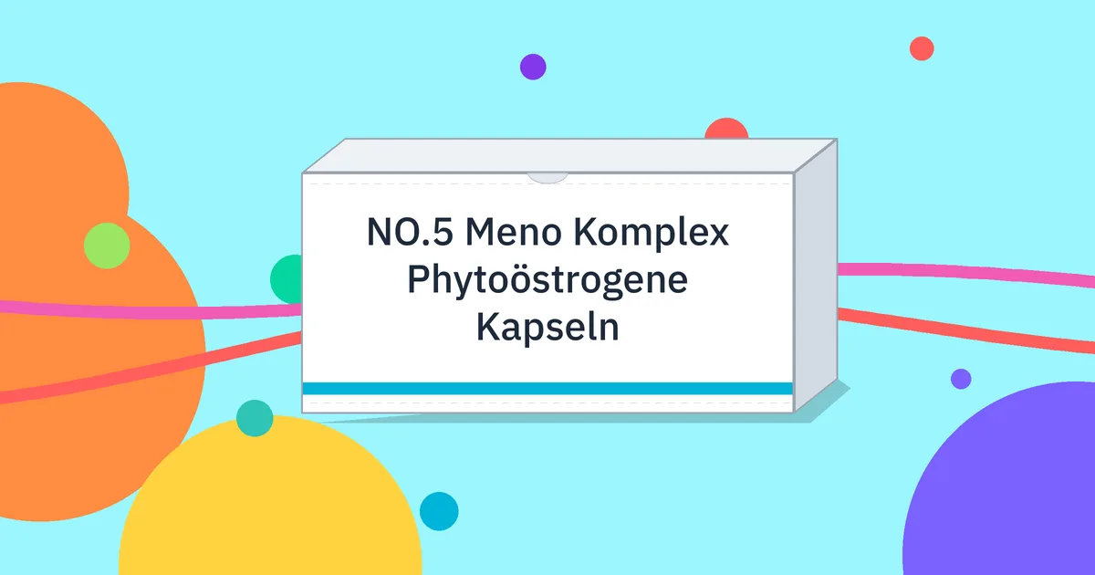 Symbolbild: Packung mit der Aufschrift NO.5 Meno Komplex Phytoöstrogene Kapseln (PZN 20912743) – Verfügbarkeit und Bezug in Apotheken in Frankfurt am Main