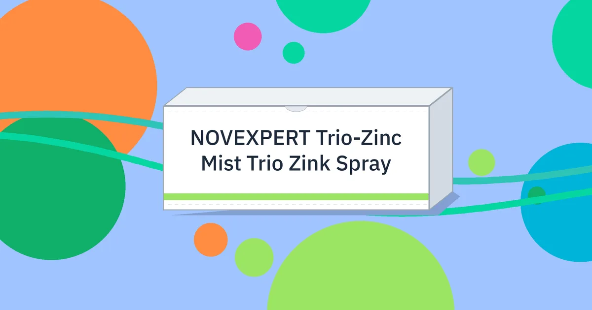 Symbolbild: Packung mit der Aufschrift NOVEXPERT Trio-Zinc Mist Trio Zink Spray (PZN 19147556) – Verfügbarkeit und Bezug in Apotheken in Frankfurt am Main