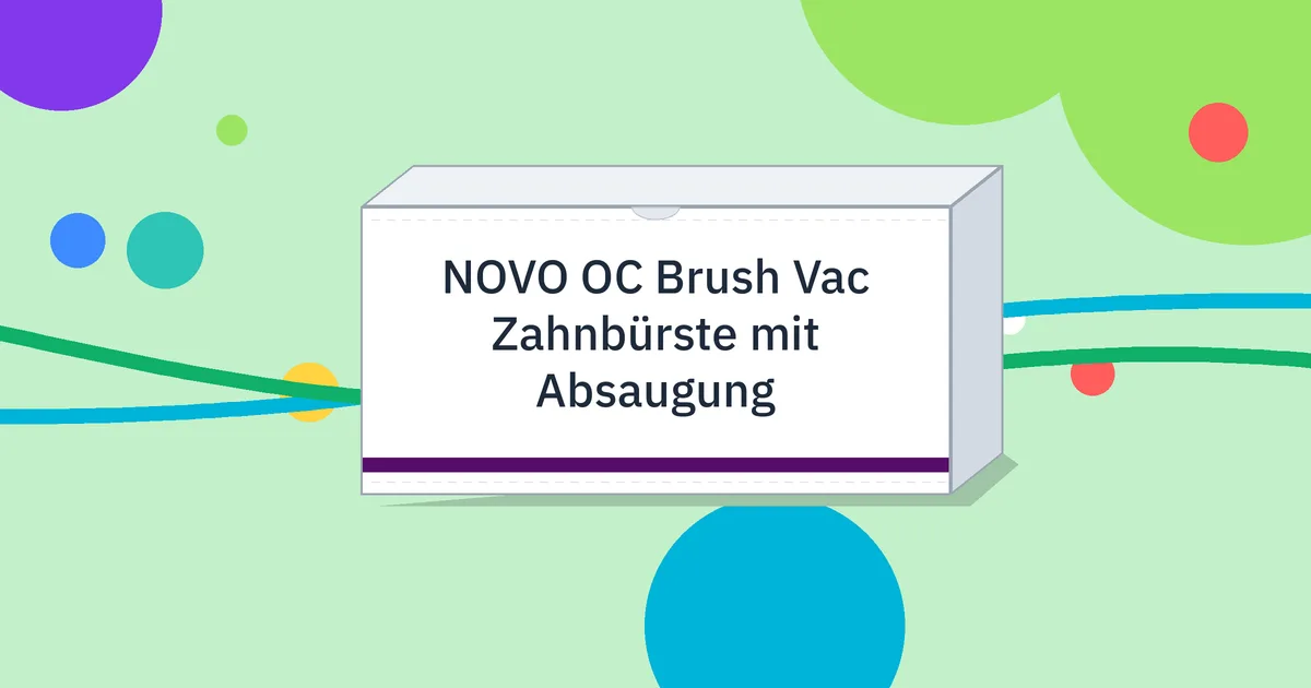 Symbolbild: Packung mit der Aufschrift NOVO OC Brush Vac Zahnbürste mit Absaugung (PZN 19166542) – Verfügbarkeit und Bezug in Apotheken in Frankfurt am Main