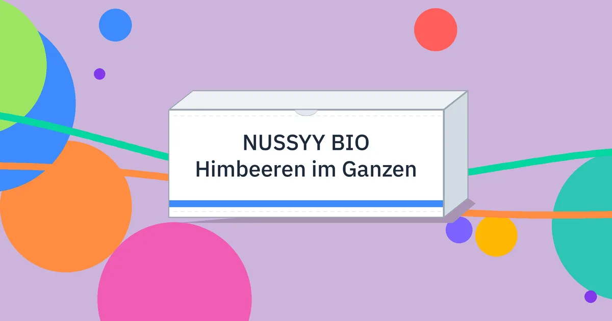 Symbolbild: Packung mit der Aufschrift NUSSYY BIO Himbeeren im Ganzen (PZN 14242764) – Verfügbarkeit und Bezug in Apotheken in Frankfurt am Main