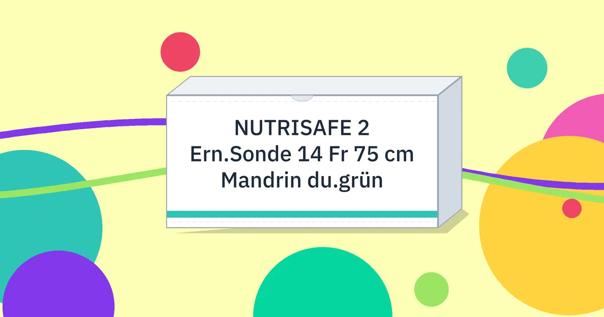 Symbolbild: Packung mit der Aufschrift NUTRISAFE 2 Ern.Sonde 14 Fr 75 cm Mandrin du.grün (PZN 12907596) – Verfügbarkeit und Bezug in Apotheken in Frankfurt am Main