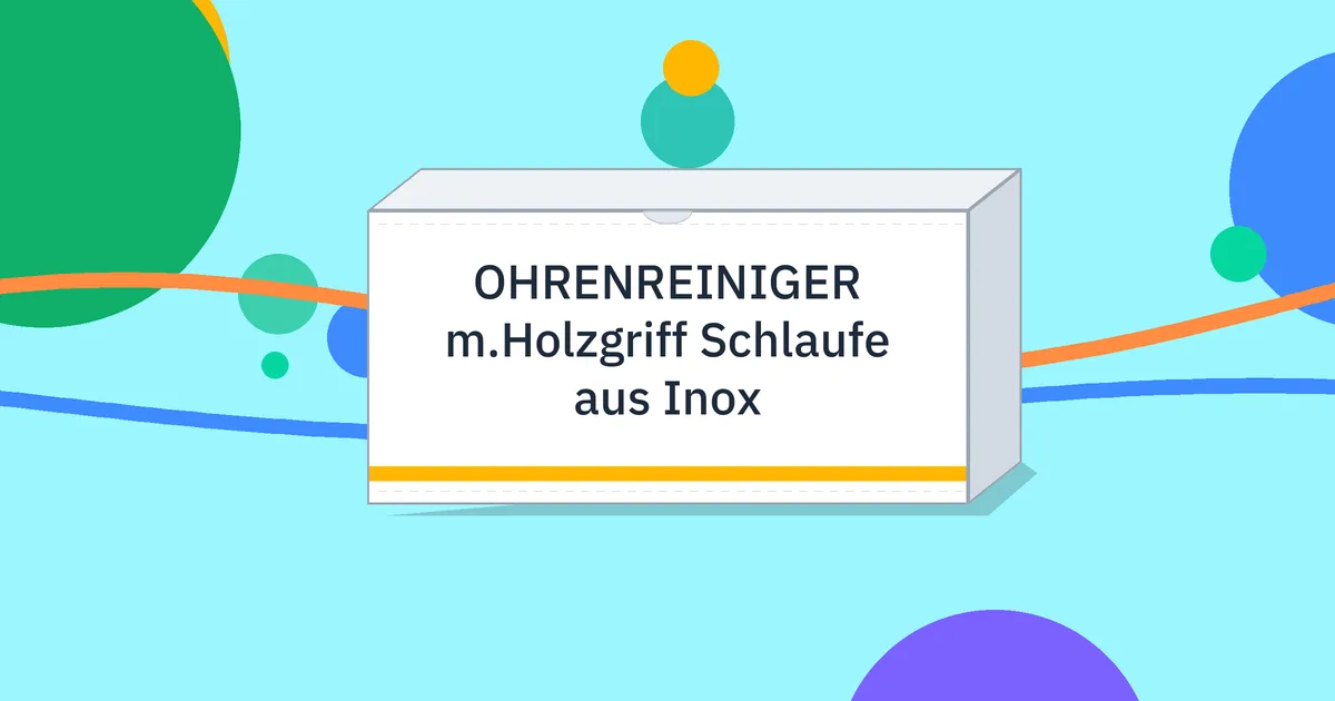 Symbolbild: Packung mit der Aufschrift OHRENREINIGER m.Holzgriff Schlaufe aus Inox (PZN 18049538) – Verfügbarkeit und Bezug in Apotheken in Frankfurt am Main