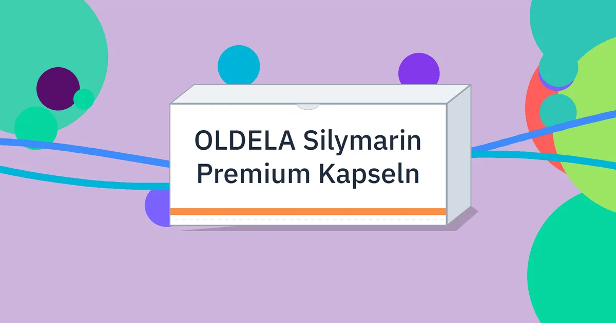 Symbolbild: Packung mit der Aufschrift OLDELA Silymarin Premium Kapseln (PZN 19207956) – Verfügbarkeit und Bezug in Apotheken in Frankfurt am Main