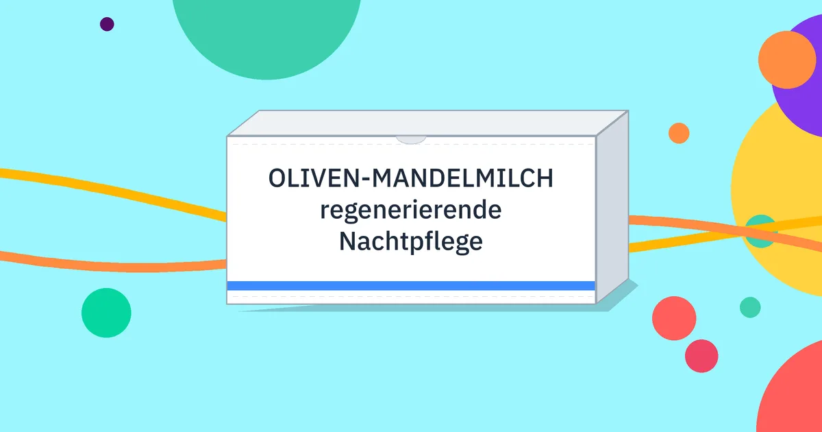 Symbolbild: Packung mit der Aufschrift OLIVEN-MANDELMILCH regenerierende Nachtpflege (PZN 04768815) – Verfügbarkeit und Bezug in Apotheken in Frankfurt am Main