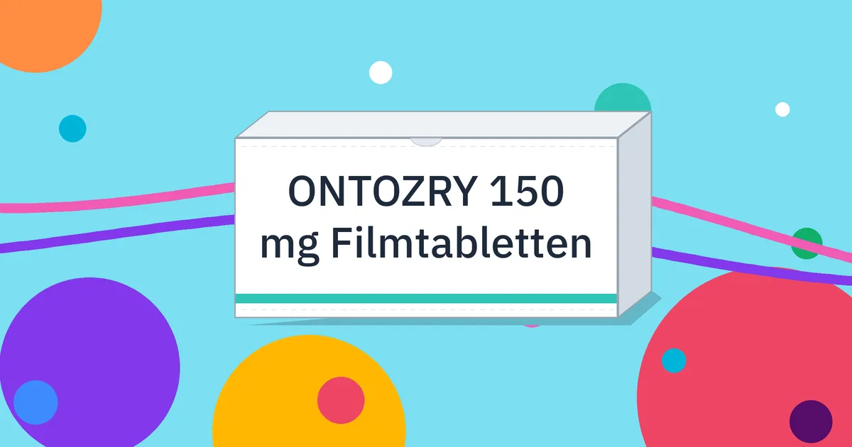 Symbolbild: Packung mit der Aufschrift ONTOZRY 150 mg Filmtabletten (PZN 18450577) – Verfügbarkeit und Bezug in Apotheken in Frankfurt am Main