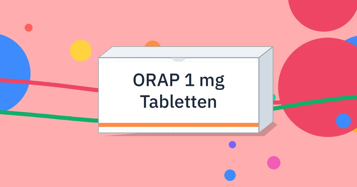 Symbolbild: Packung mit der Aufschrift ORAP 1 mg Tabletten (PZN 03416480) – Verfügbarkeit und Bezug in Apotheken in Frankfurt am Main