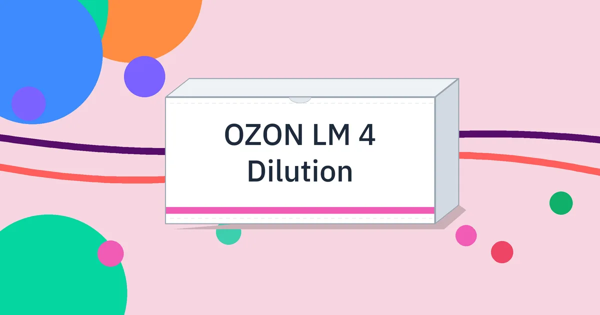 Symbolbild: Packung mit der Aufschrift OZON LM 4 Dilution (PZN 12974374) – Verfügbarkeit und Bezug in Apotheken in Frankfurt am Main
