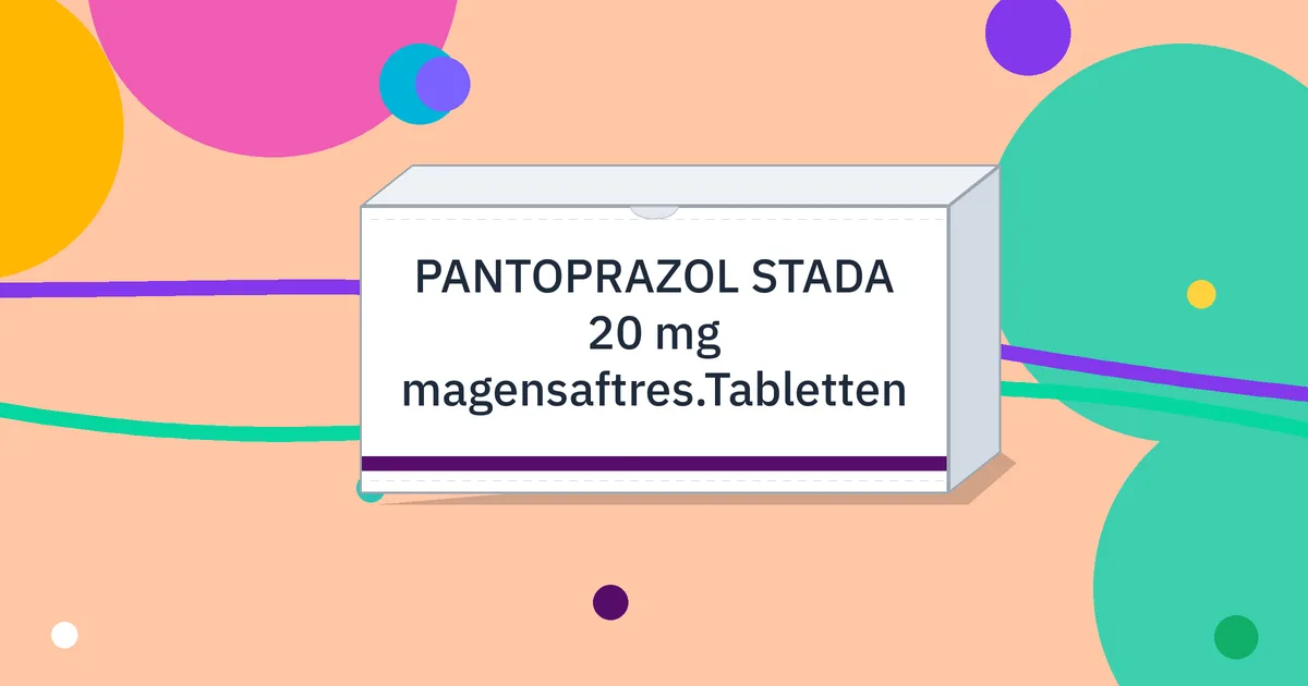 Symbolbild: Packung mit der Aufschrift PANTOPRAZOL STADA 20 mg magensaftres.Tabletten (PZN 17827620) – Verfügbarkeit und Bezug in Apotheken in Frankfurt am Main