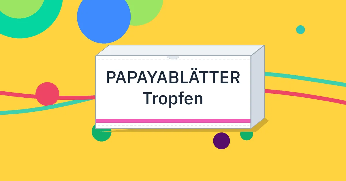 Symbolbild: Packung mit der Aufschrift PAPAYABLÄTTER Tropfen (PZN 19141890) – Verfügbarkeit und Bezug in Apotheken in Frankfurt am Main