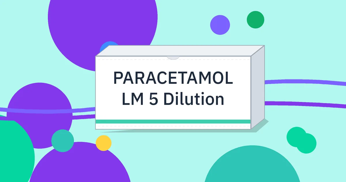 Symbolbild: Packung mit der Aufschrift PARACETAMOL LM 5 Dilution (PZN 12976226) – Verfügbarkeit und Bezug in Apotheken in Frankfurt am Main