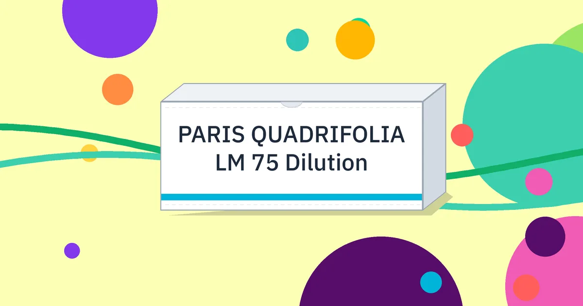 Symbolbild: Packung mit der Aufschrift PARIS QUADRIFOLIA LM 75 Dilution (PZN 13632115) – Verfügbarkeit und Bezug in Apotheken in Frankfurt am Main