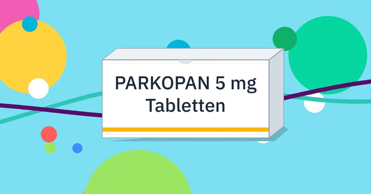 Symbolbild: Packung mit der Aufschrift PARKOPAN 5 mg Tabletten (PZN 04020956) – Verfügbarkeit und Bezug in Apotheken in Frankfurt am Main