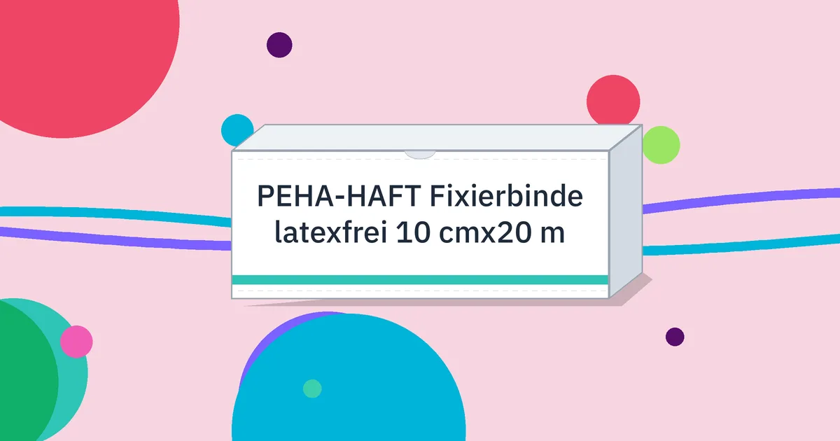 Symbolbild: Packung mit der Aufschrift PEHA-HAFT Fixierbinde latexfrei 10 cmx20 m (PZN 19680693) – Verfügbarkeit und Bezug in Apotheken in Frankfurt am Main