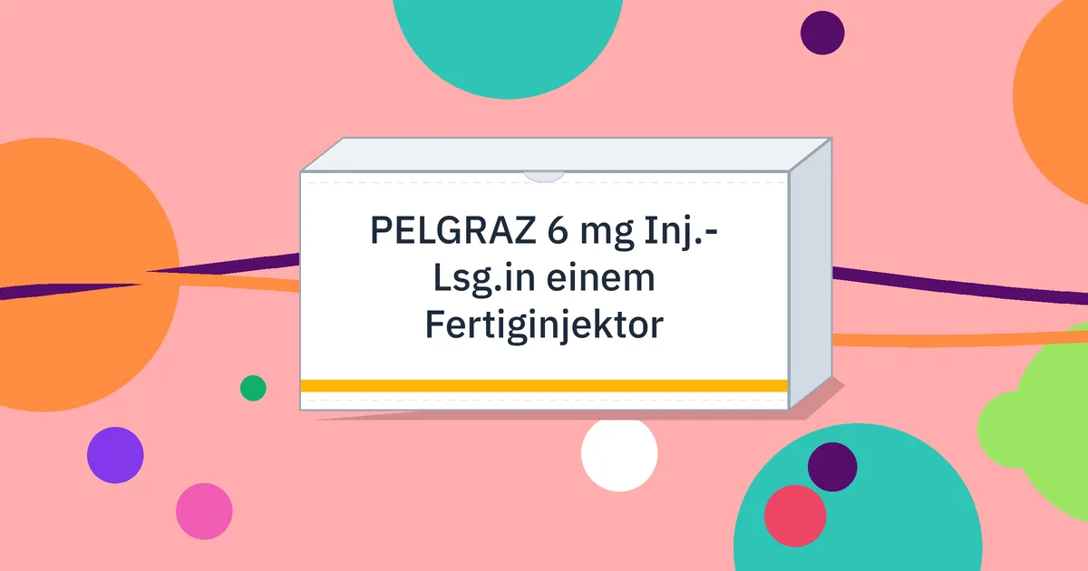 Symbolbild: Packung mit der Aufschrift PELGRAZ 6 mg Inj.-Lsg.in einem Fertiginjektor (PZN 15877944) – Verfügbarkeit und Bezug in Apotheken in Frankfurt am Main
