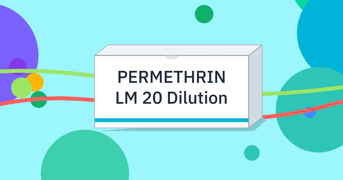 Symbolbild: Packung mit der Aufschrift PERMETHRIN LM 20 Dilution (PZN 13635668) – Verfügbarkeit und Bezug in Apotheken in Frankfurt am Main