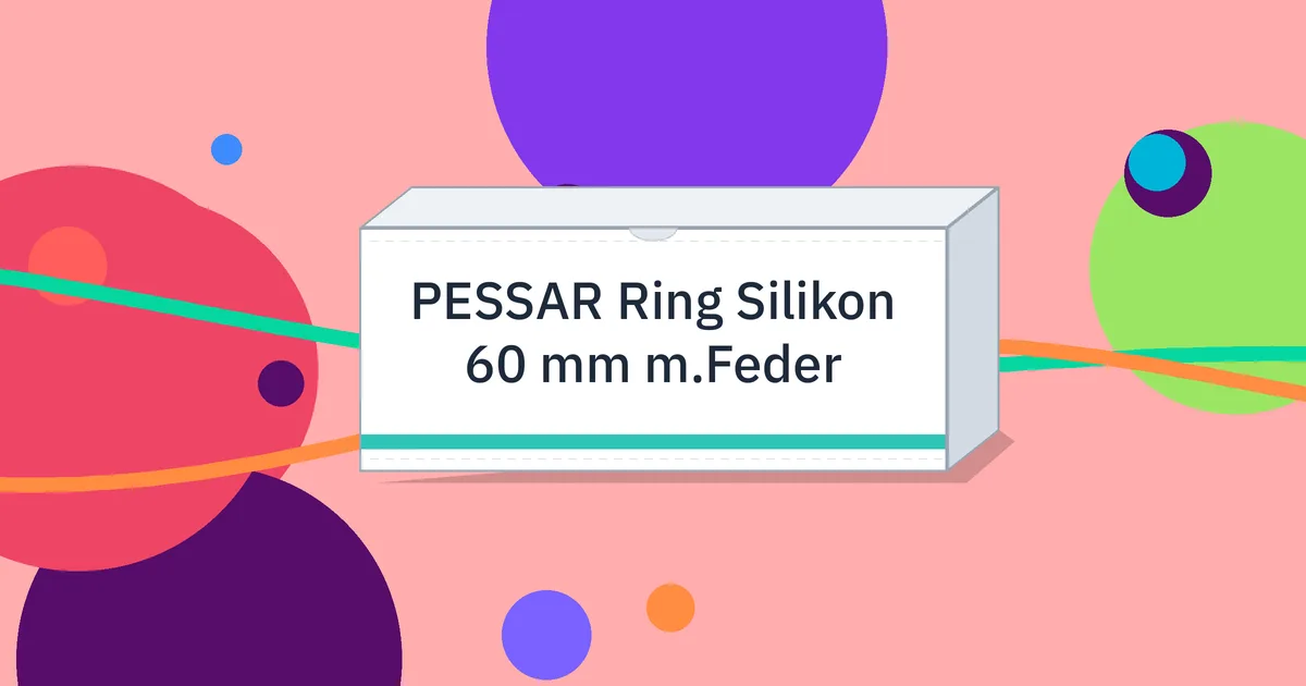 Symbolbild: Packung mit der Aufschrift PESSAR Ring Silikon 60 mm m.Feder (PZN 01734365) – Verfügbarkeit und Bezug in Apotheken in Frankfurt am Main