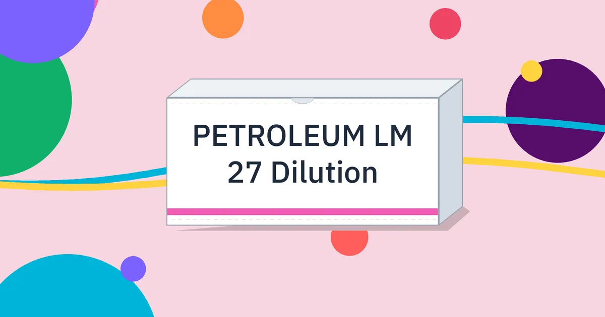 Symbolbild: Packung mit der Aufschrift PETROLEUM LM 27 Dilution (PZN 12977852) – Verfügbarkeit und Bezug in Apotheken in Frankfurt am Main
