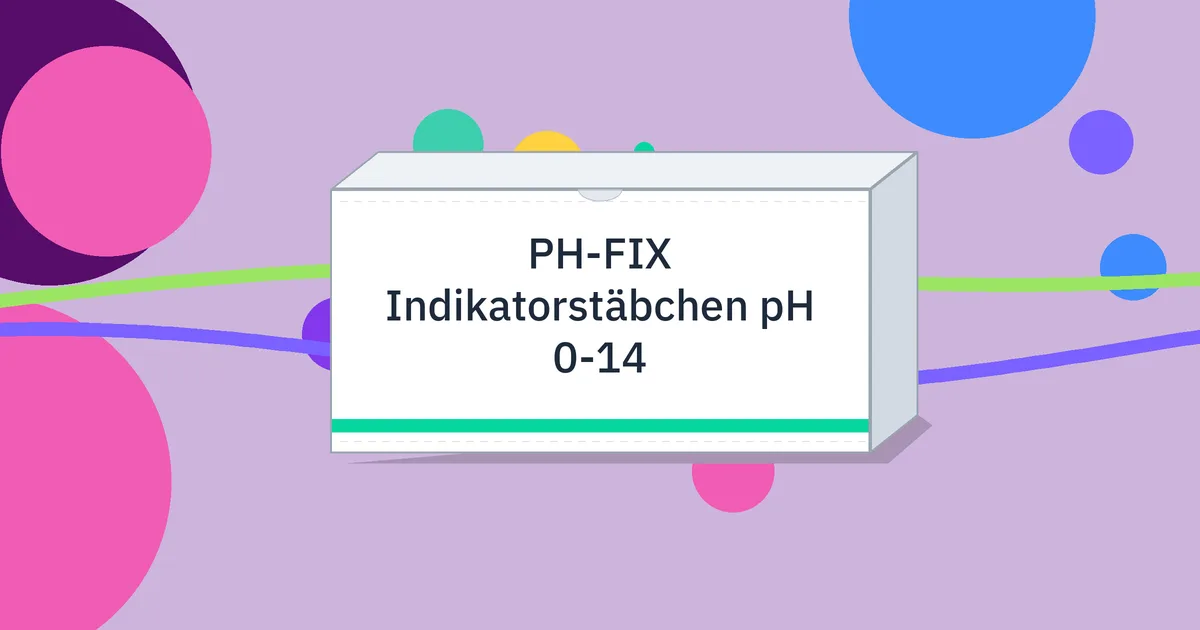 Symbolbild: Packung mit der Aufschrift PH-FIX Indikatorstäbchen pH 0-14 (PZN 11886805) – Verfügbarkeit und Bezug in Apotheken in Frankfurt am Main