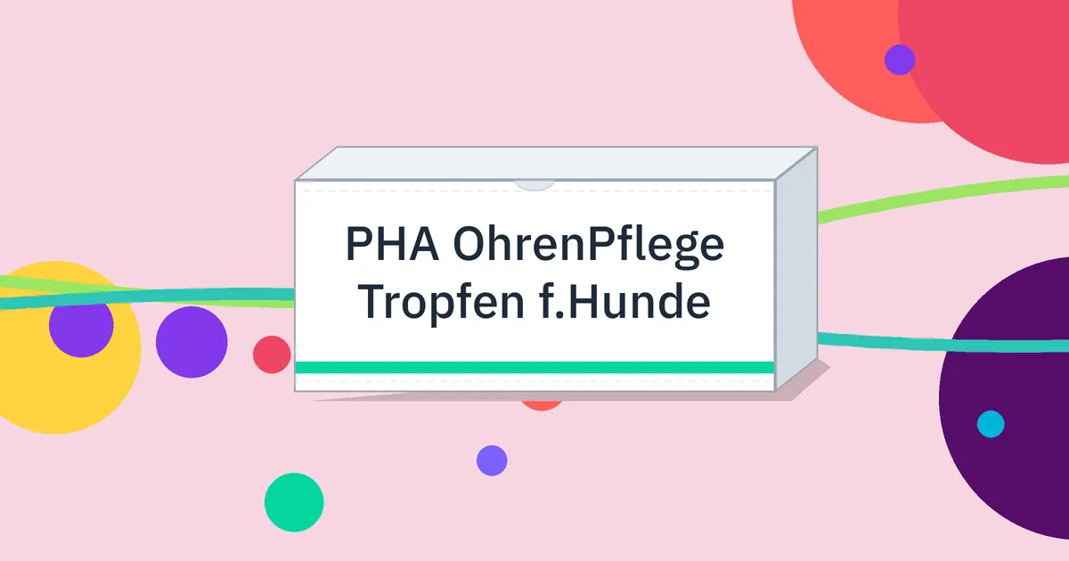 Symbolbild: Packung mit der Aufschrift PHA OhrenPflege Tropfen f.Hunde (PZN 07548965) – Verfügbarkeit und Bezug in Apotheken in Frankfurt am Main