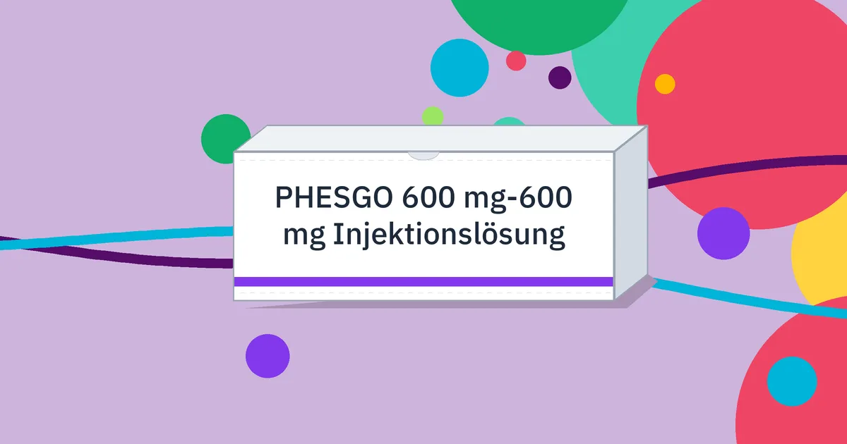 Symbolbild: Packung mit der Aufschrift PHESGO 600 mg-600 mg Injektionslösung (PZN 20398737) – Verfügbarkeit und Bezug in Apotheken in Frankfurt am Main