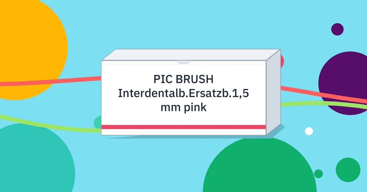 Symbolbild: Packung mit der Aufschrift PIC BRUSH Interdentalb.Ersatzb.1,5 mm pink (PZN 02731653) – Verfügbarkeit und Bezug in Apotheken in Frankfurt am Main