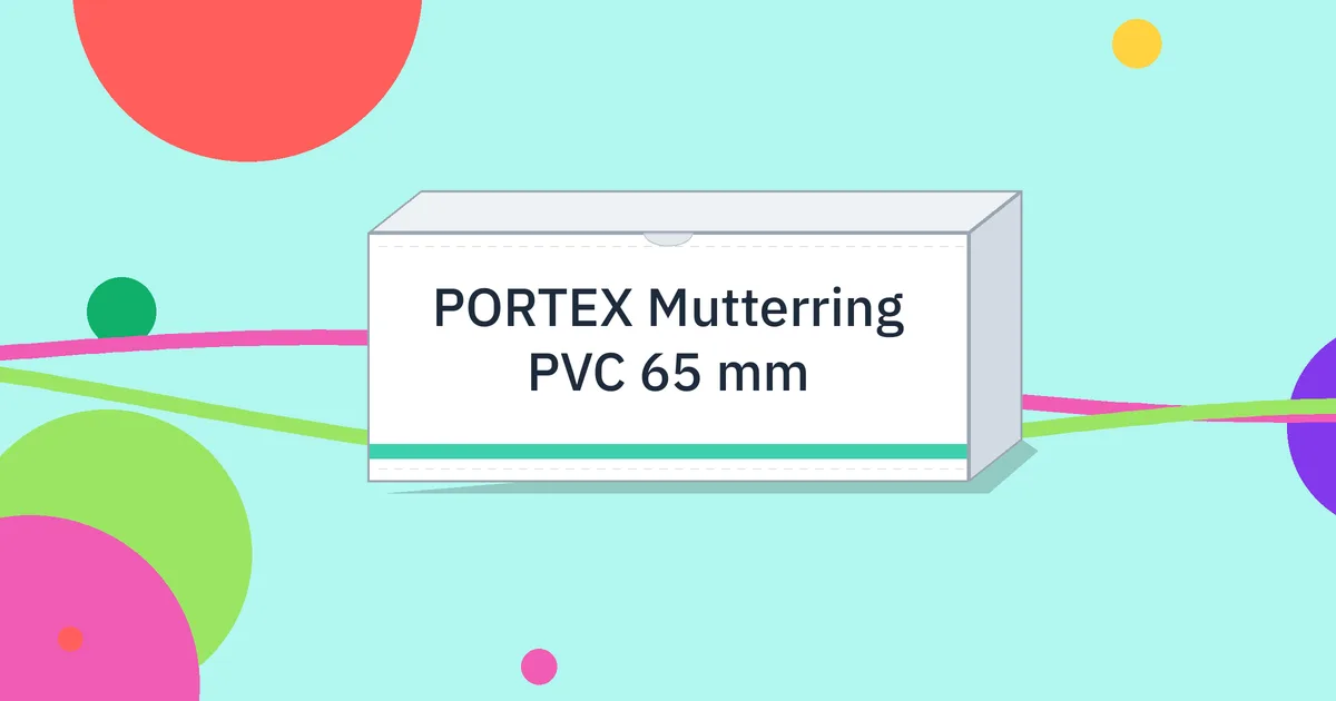 Symbolbild: Packung mit der Aufschrift PORTEX Mutterring PVC 65 mm (PZN 07690025) – Verfügbarkeit und Bezug in Apotheken in Frankfurt am Main