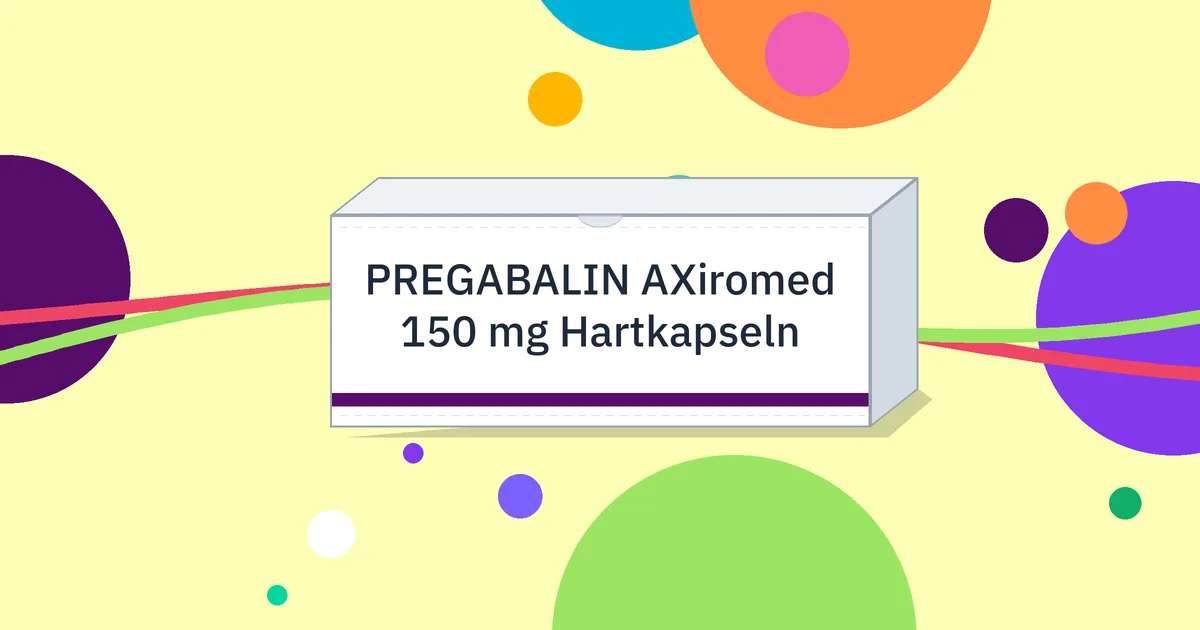 Symbolbild: Packung mit der Aufschrift PREGABALIN AXiromed 150 mg Hartkapseln (PZN 18488574) – Verfügbarkeit und Bezug in Apotheken in Frankfurt am Main