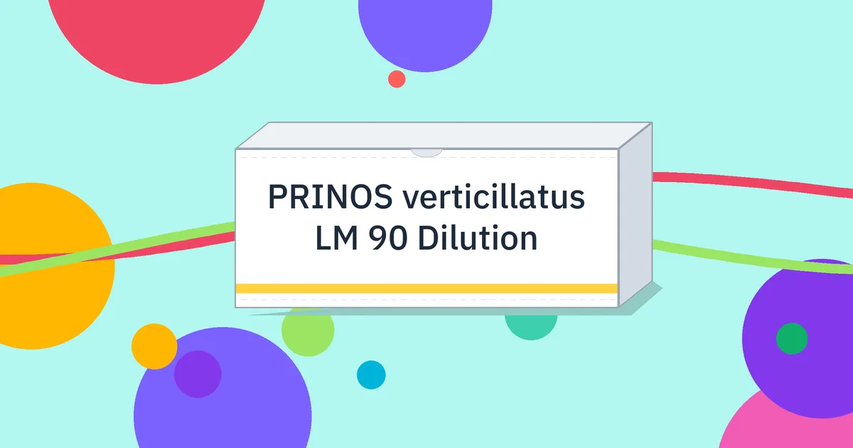 Symbolbild: Packung mit der Aufschrift PRINOS verticillatus LM 90 Dilution (PZN 13668248) – Verfügbarkeit und Bezug in Apotheken in Frankfurt am Main