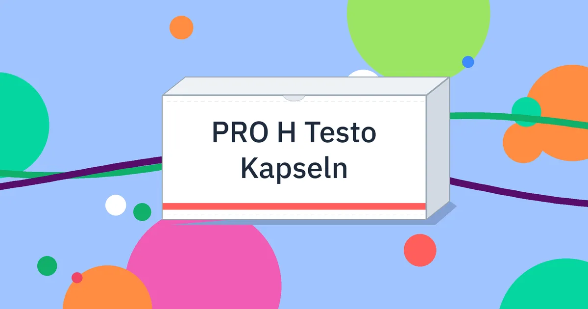 Symbolbild: Packung mit der Aufschrift PRO H Testo Kapseln (PZN 07682072) – Verfügbarkeit und Bezug in Apotheken in Frankfurt am Main