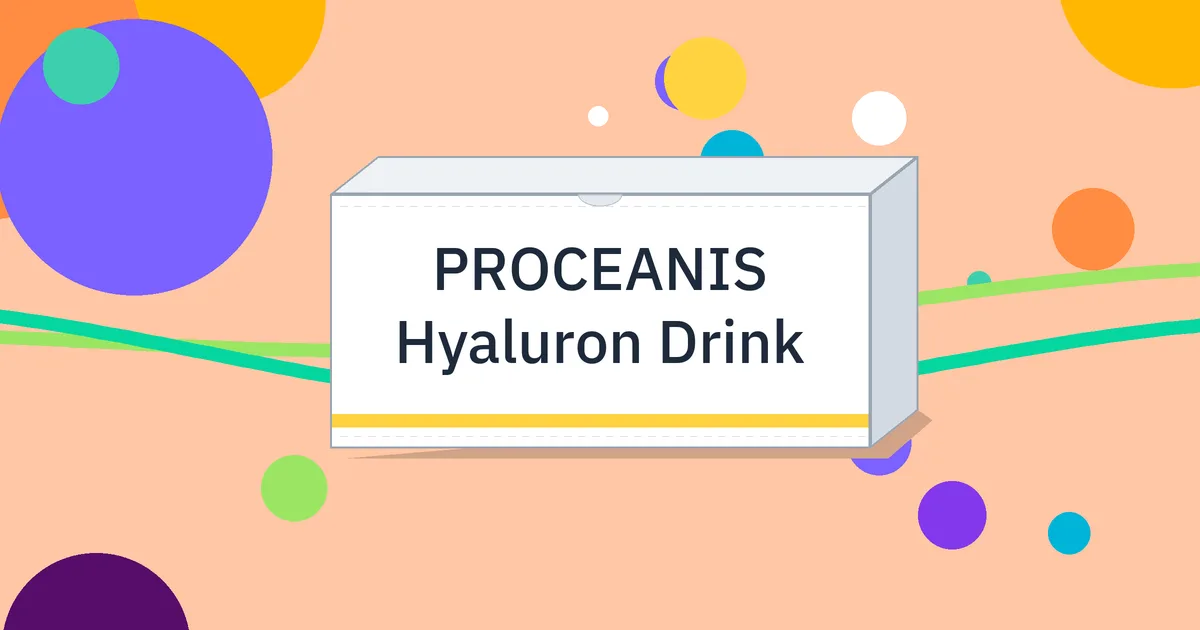 Symbolbild: Packung mit der Aufschrift PROCEANIS Hyaluron Drink (PZN 16870476) – Verfügbarkeit und Bezug in Apotheken in Frankfurt am Main