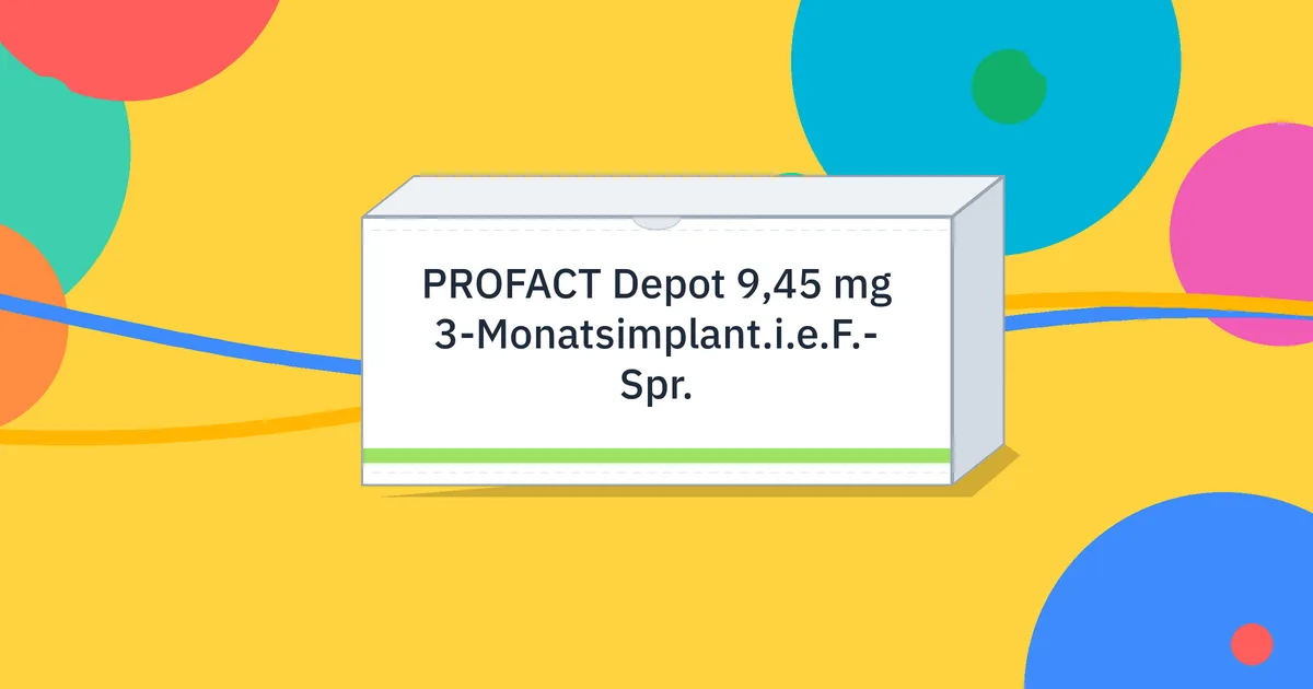 Symbolbild: Packung mit der Aufschrift PROFACT Depot 9,45 mg 3-Monatsimplant.i.e.F.-Spr. (PZN 08861581) – Verfügbarkeit und Bezug in Apotheken in Frankfurt am Main