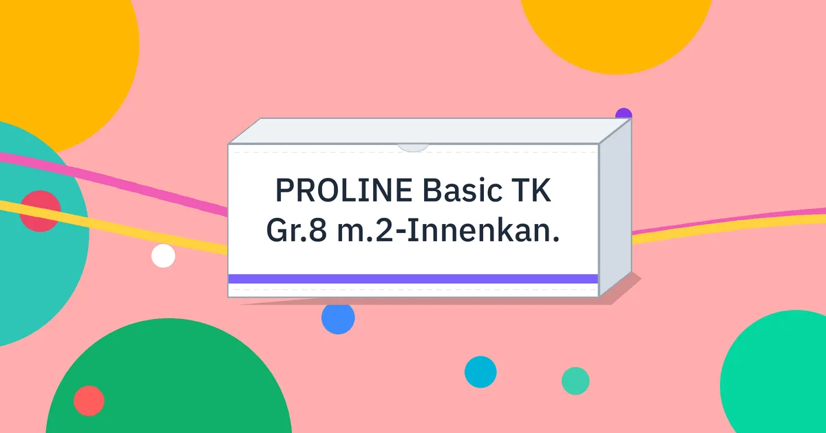 Symbolbild: Packung mit der Aufschrift PROLINE Basic TK Gr.8 m.2-Innenkan. (PZN 16148029) – Verfügbarkeit und Bezug in Apotheken in Frankfurt am Main
