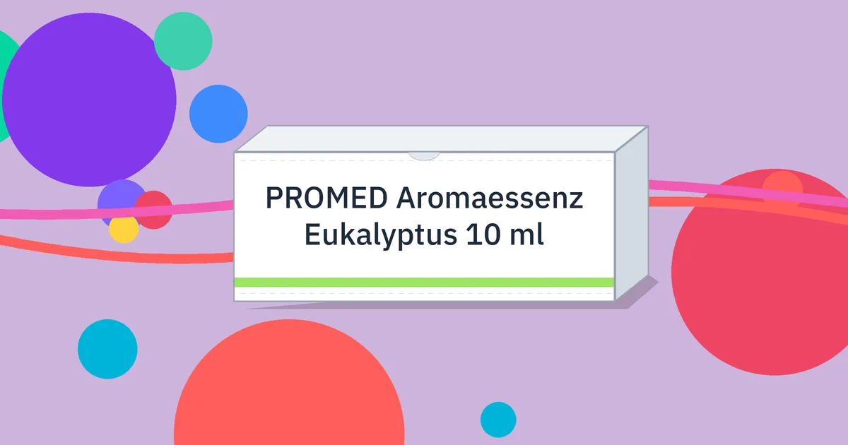 Symbolbild: Packung mit der Aufschrift PROMED Aromaessenz Eukalyptus 10 ml (PZN 11528514) – Verfügbarkeit und Bezug in Apotheken in Frankfurt am Main