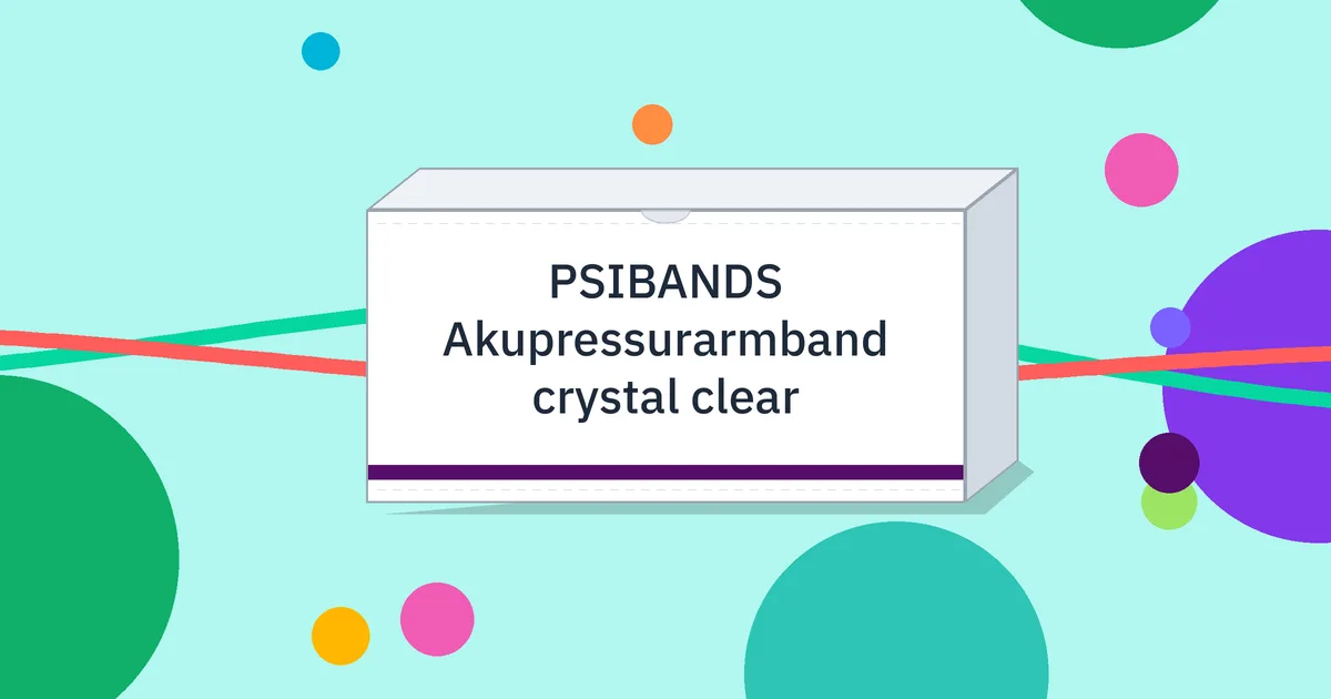 Symbolbild: Packung mit der Aufschrift PSIBANDS Akupressurarmband crystal clear (PZN 16733302) – Verfügbarkeit und Bezug in Apotheken in Frankfurt am Main