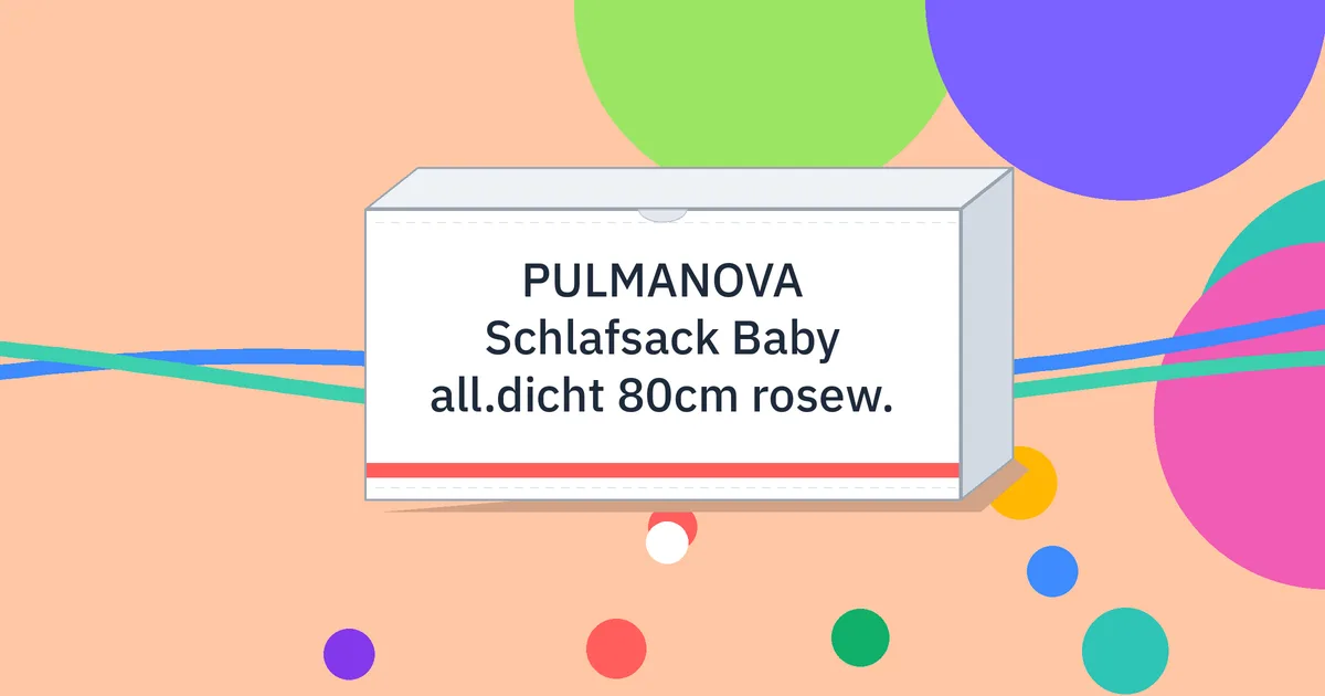 Symbolbild: Packung mit der Aufschrift PULMANOVA Schlafsack Baby all.dicht 80cm rosew. (PZN 00856652) – Verfügbarkeit und Bezug in Apotheken in Frankfurt am Main