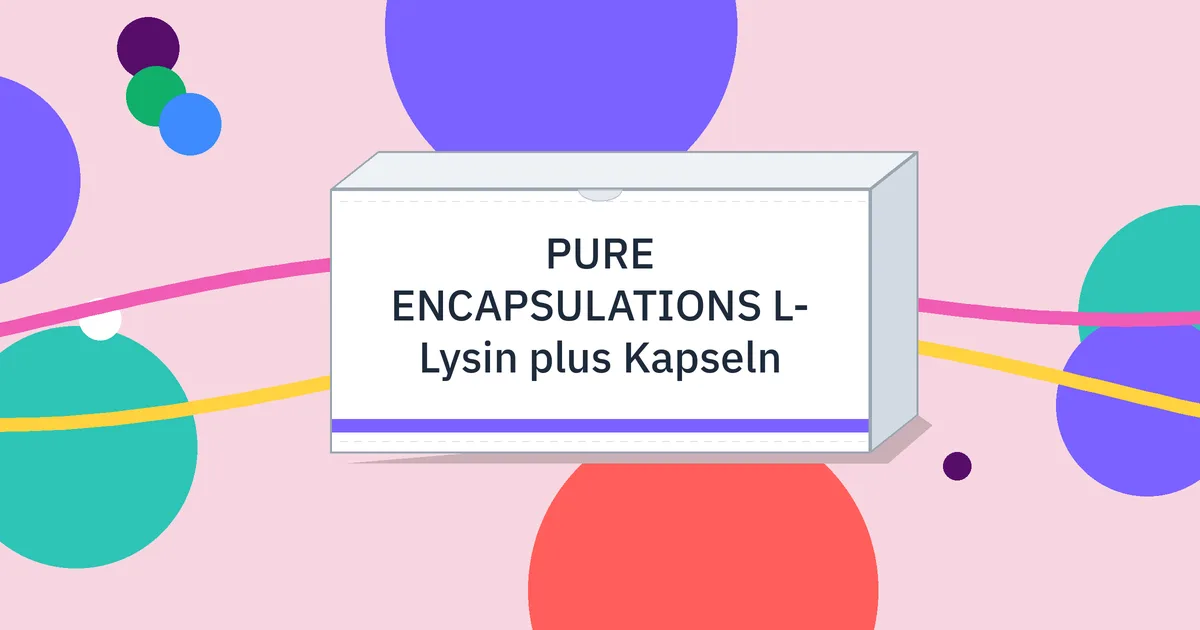 Symbolbild: Packung mit der Aufschrift PURE ENCAPSULATIONS L-Lysin plus Kapseln (PZN 13506385) – Verfügbarkeit und Bezug in Apotheken in Frankfurt am Main
