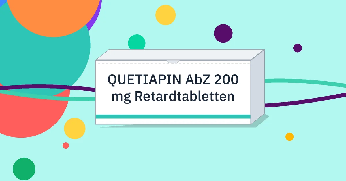 Symbolbild: Packung mit der Aufschrift QUETIAPIN AbZ 200 mg Retardtabletten (PZN 09272993) – Verfügbarkeit und Bezug in Apotheken in Frankfurt am Main