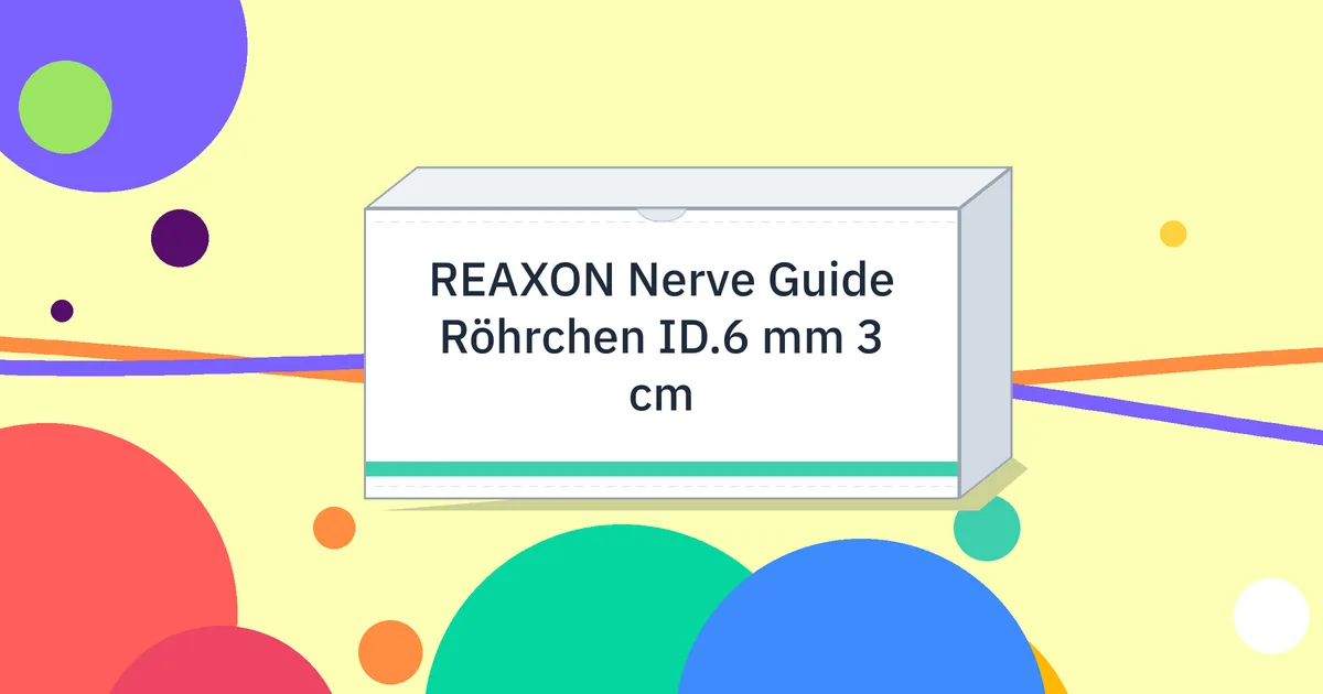 Symbolbild: Packung mit der Aufschrift REAXON Nerve Guide Röhrchen ID.6 mm 3 cm (PZN 10204488) – Verfügbarkeit und Bezug in Apotheken in Frankfurt am Main