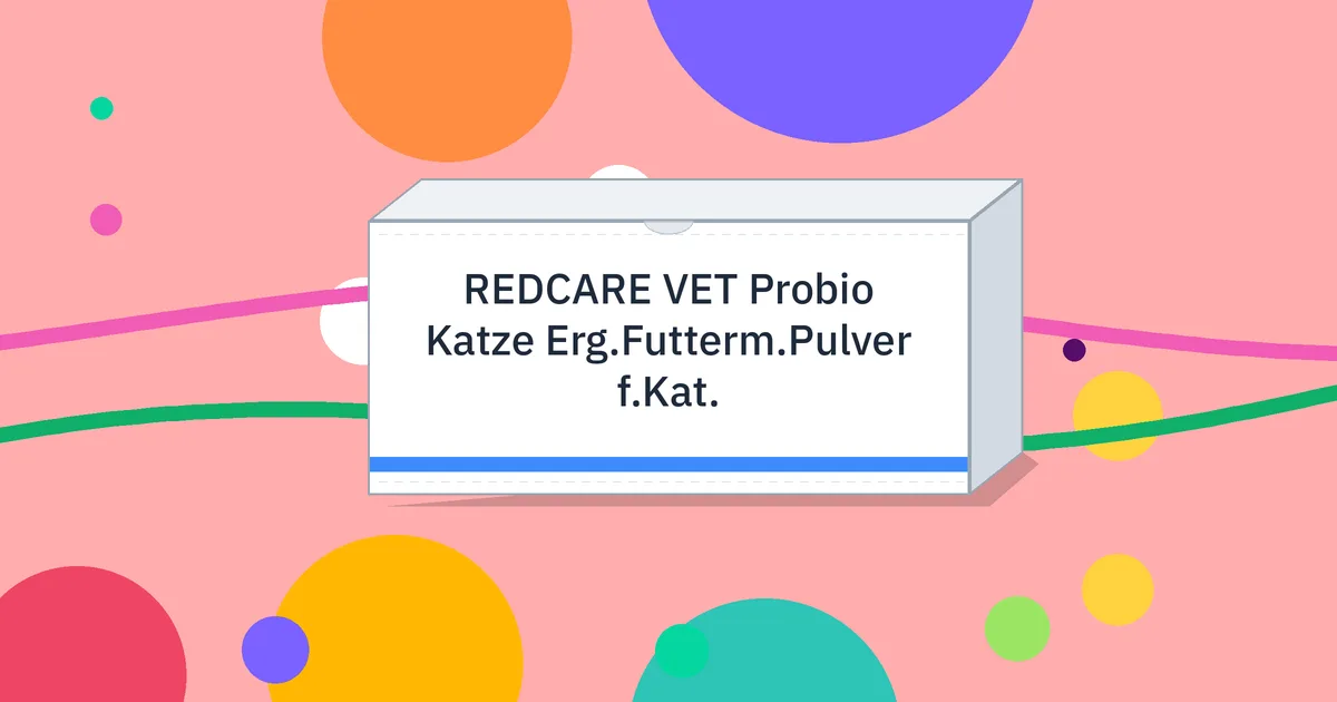Symbolbild: Packung mit der Aufschrift REDCARE VET Probio Katze Erg.Futterm.Pulver f.Kat. (PZN 19359815) – Verfügbarkeit und Bezug in Apotheken in Frankfurt am Main