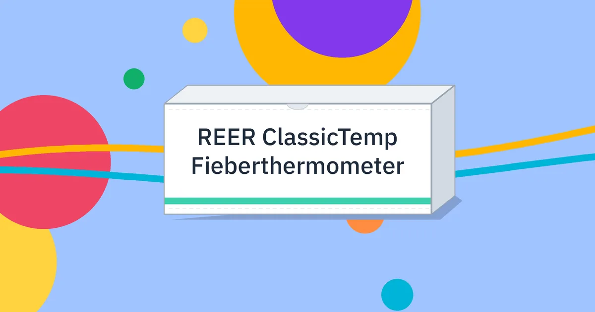 Symbolbild: Packung mit der Aufschrift REER ClassicTemp Fieberthermometer (PZN 16955267) – Verfügbarkeit und Bezug in Apotheken in Frankfurt am Main