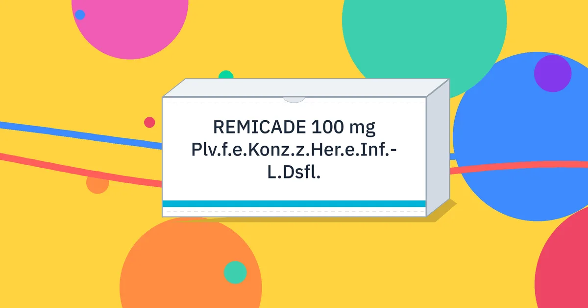 Symbolbild: Packung mit der Aufschrift REMICADE 100 mg Plv.f.e.Konz.z.Her.e.Inf.-L.Dsfl. (PZN 01574335) – Verfügbarkeit und Bezug in Apotheken in Frankfurt am Main