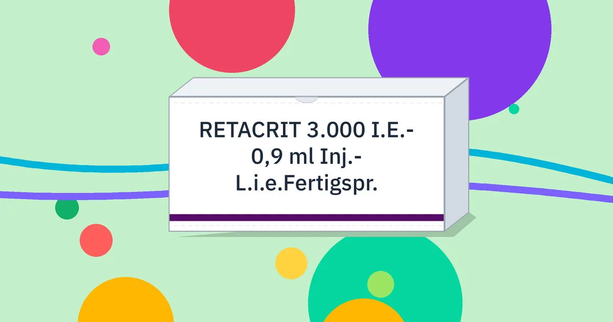 Symbolbild: Packung mit der Aufschrift RETACRIT 3.000 I.E.-0,9 ml Inj.-L.i.e.Fertigspr. (PZN 07301727) – Verfügbarkeit und Bezug in Apotheken in Frankfurt am Main