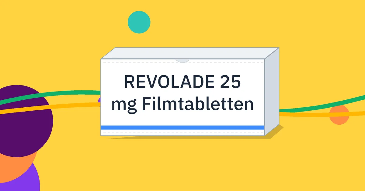 Symbolbild: Packung mit der Aufschrift REVOLADE 25 mg Filmtabletten (PZN 13330213) – Verfügbarkeit und Bezug in Apotheken in Frankfurt am Main