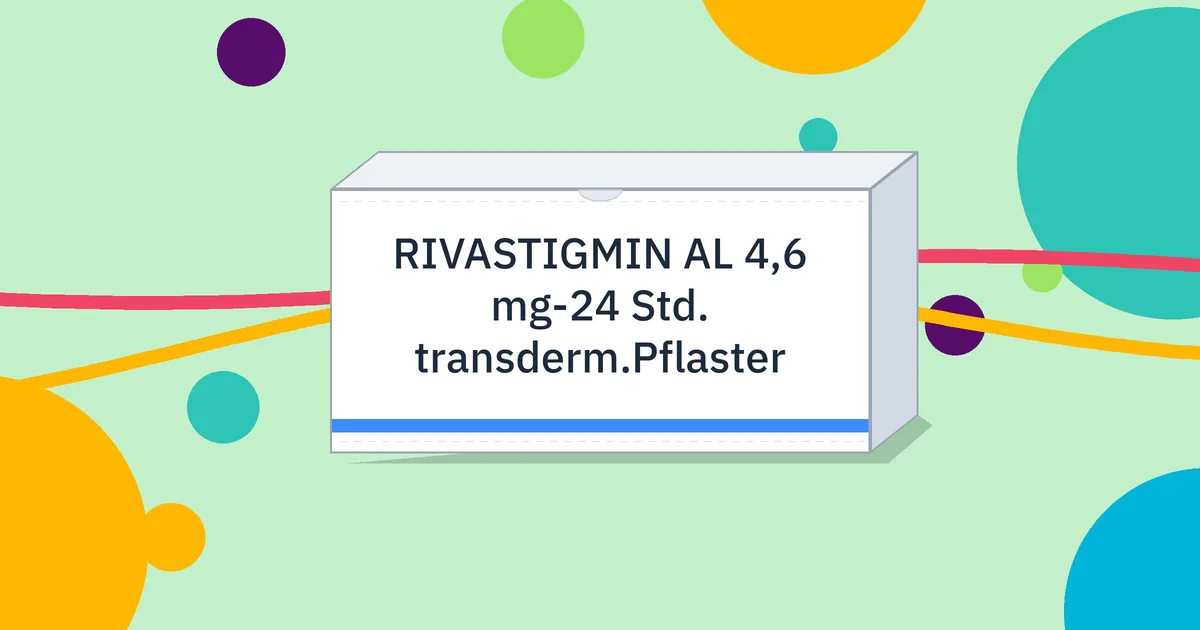 Symbolbild: Packung mit der Aufschrift RIVASTIGMIN AL 4,6 mg-24 Std. transderm.Pflaster (PZN 11657648) – Verfügbarkeit und Bezug in Apotheken in Frankfurt am Main