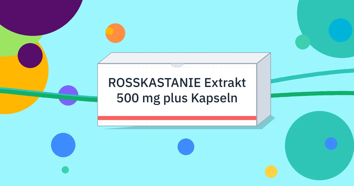 Symbolbild: Packung mit der Aufschrift ROSSKASTANIE Extrakt 500 mg plus Kapseln (PZN 17426766) – Verfügbarkeit und Bezug in Apotheken in Frankfurt am Main
