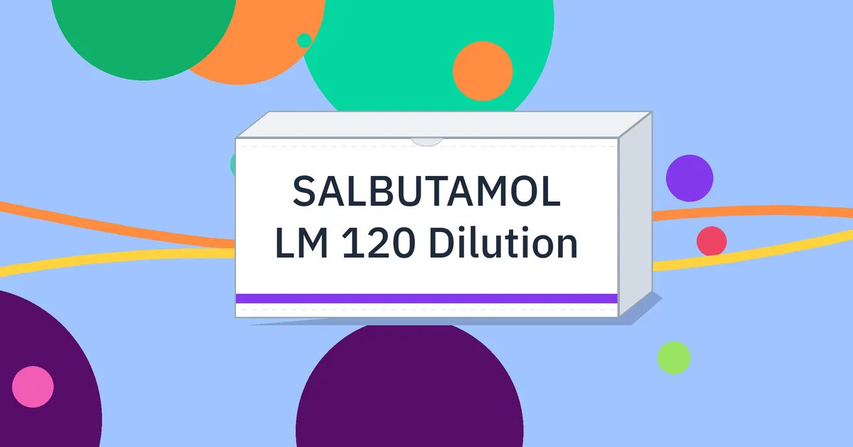 Symbolbild: Packung mit der Aufschrift SALBUTAMOL LM 120 Dilution (PZN 13177496) – Verfügbarkeit und Bezug in Apotheken in Frankfurt am Main