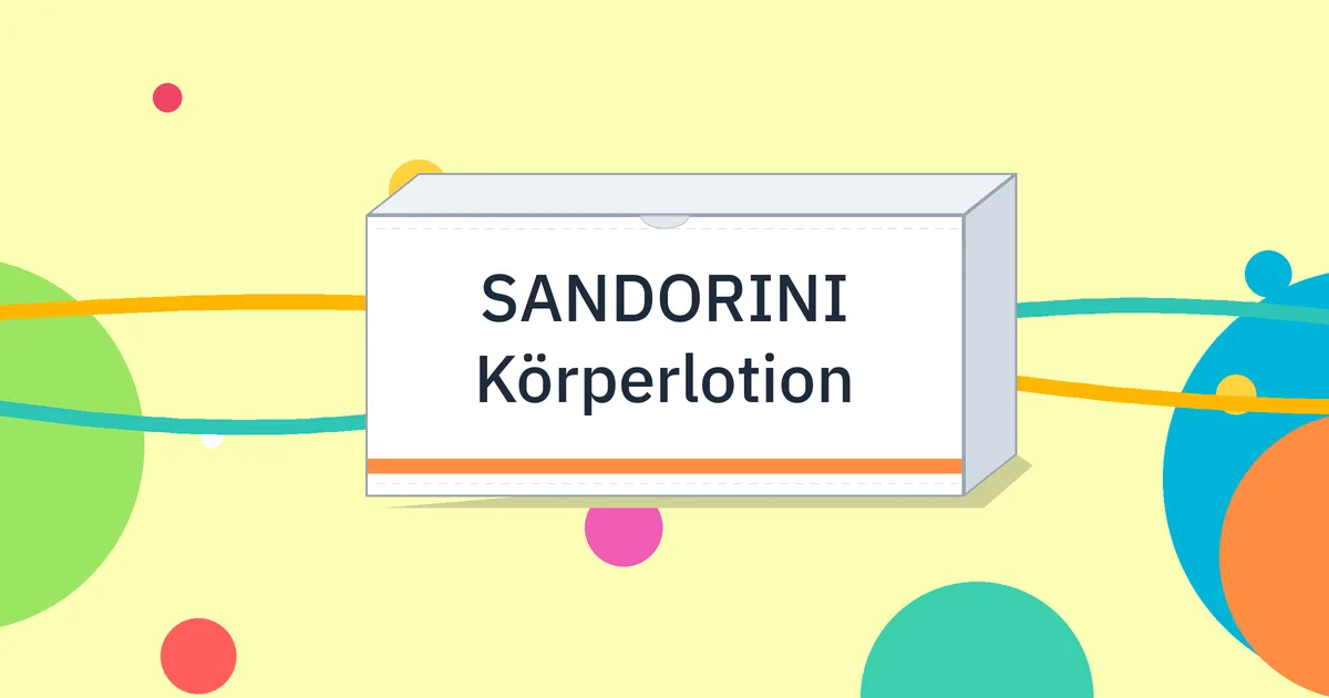 Symbolbild: Packung mit der Aufschrift SANDORINI Körperlotion (PZN 06947893) – Verfügbarkeit und Bezug in Apotheken in Frankfurt am Main