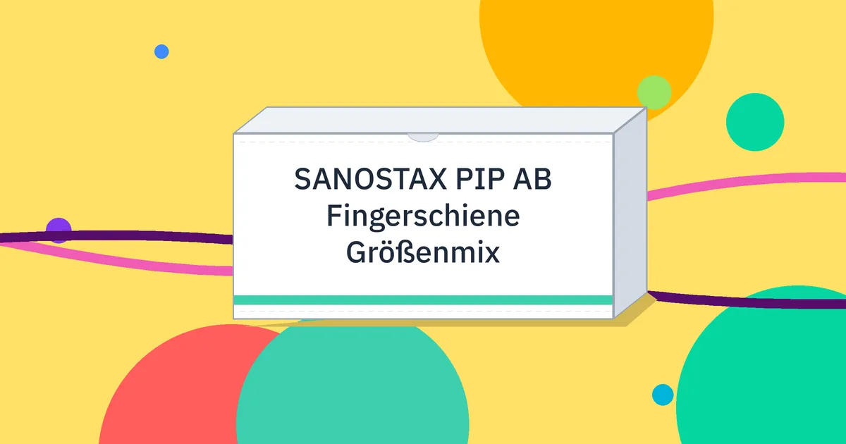 Symbolbild: Packung mit der Aufschrift SANOSTAX PIP AB Fingerschiene Größenmix (PZN 10197009) – Verfügbarkeit und Bezug in Apotheken in Frankfurt am Main